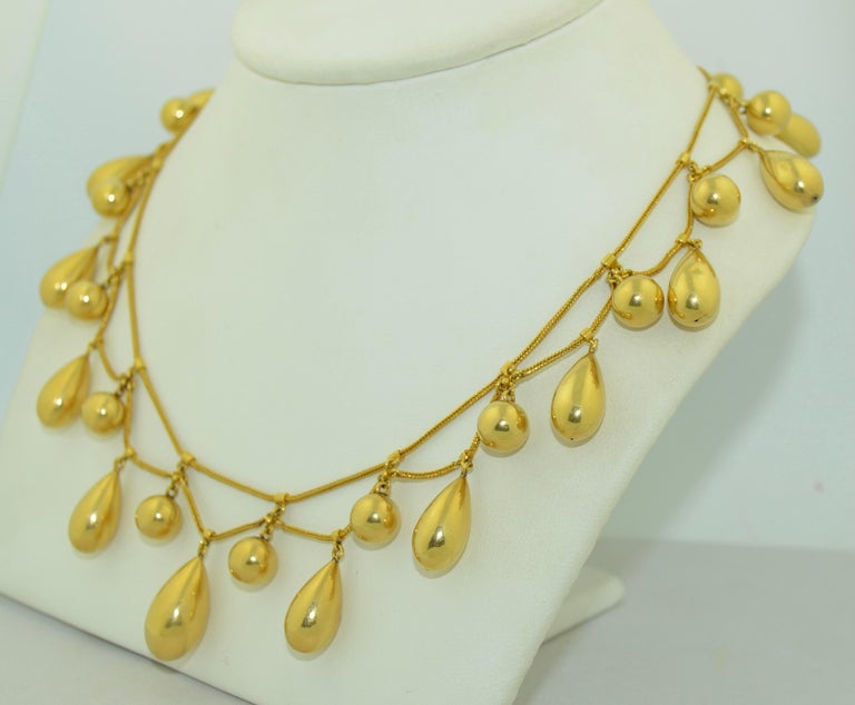 Antique French 18K Victorian Full Collar Necklace For Sale at 1stDibs