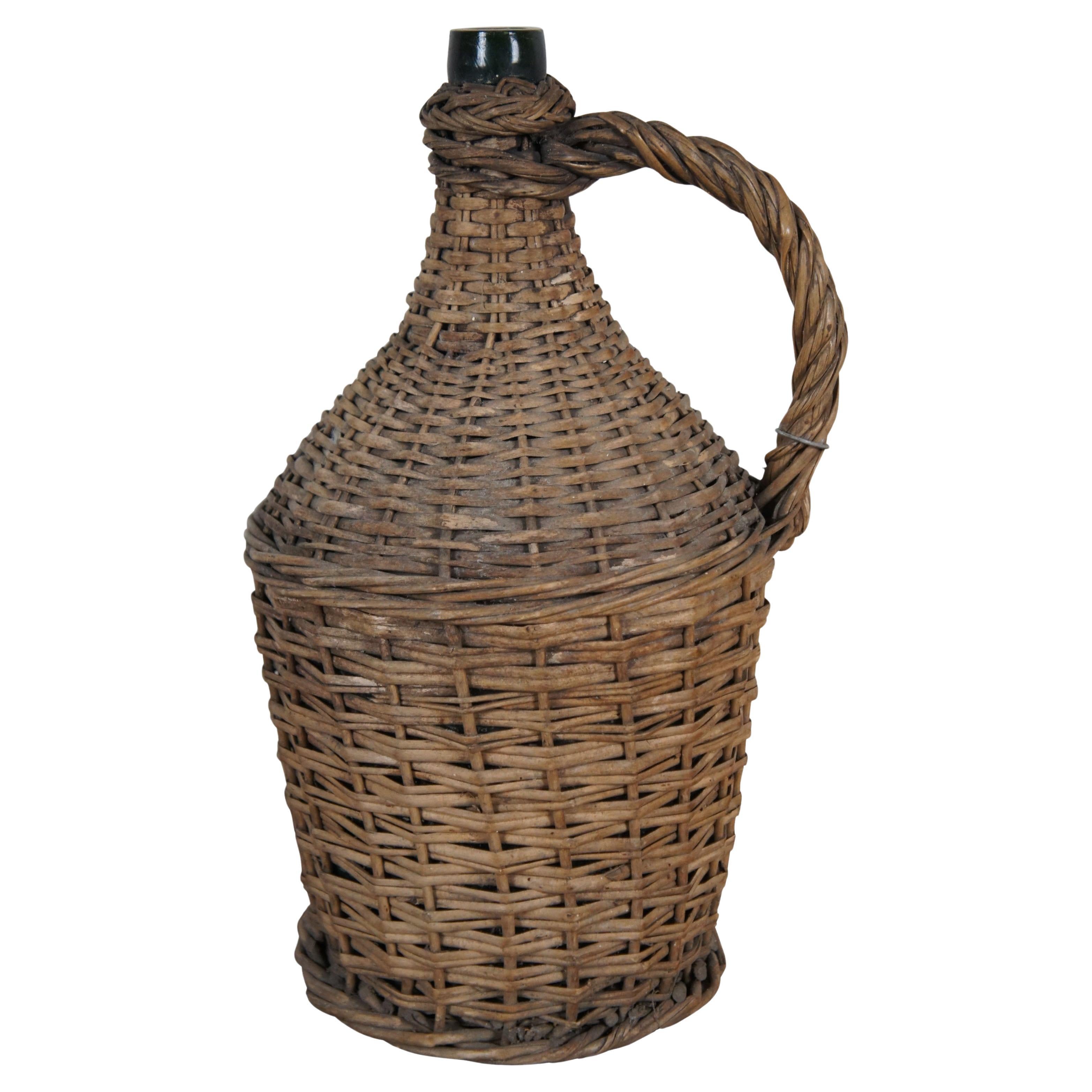 Antique French Wicker Wine Demijohn Jug For Sale at 1stDibs | wicker ...