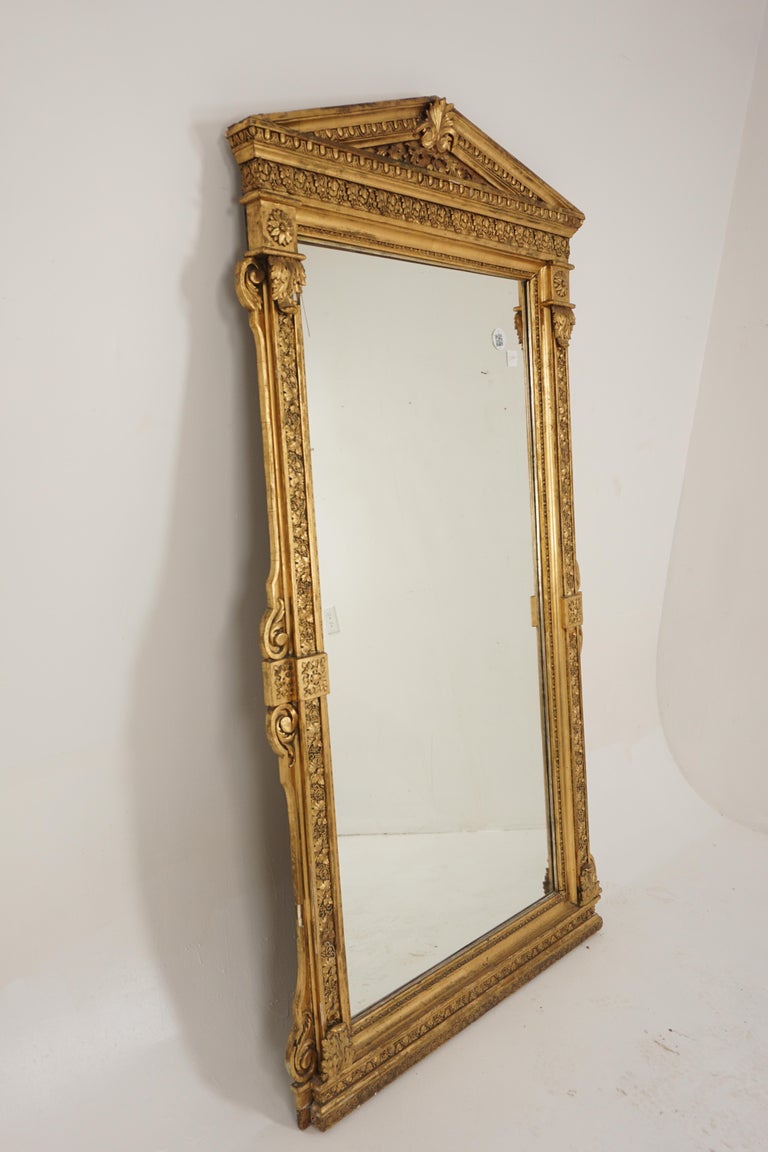 Antique French 19th Century Gilt Mirror, Over Mantle, Wall, France 1880, H296 at 1stDibs