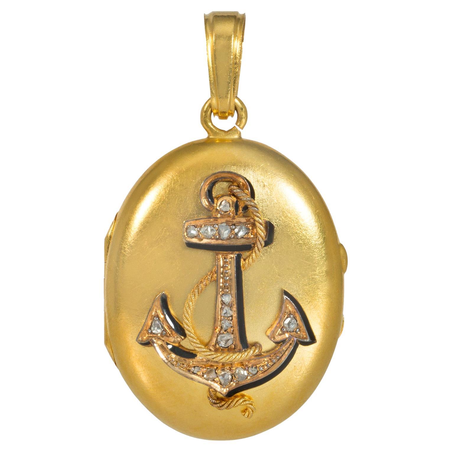 Tiffany and Co. Edwardian Diamond and Black Enamel Locket For Sale at ...