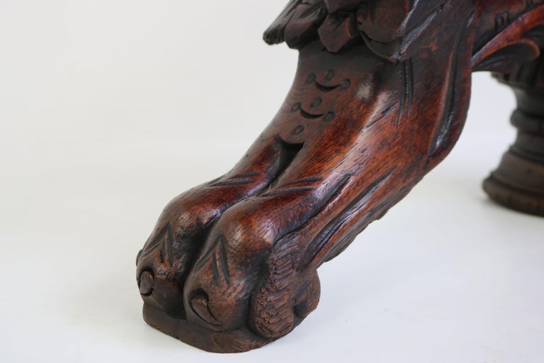 Antique French 19th Century Hunt Console / Wall Table with Drawer Fox ...