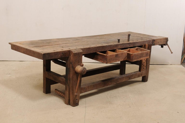 Antique French Work Bench with Drawers, Great for a Kitchen Island at ...
