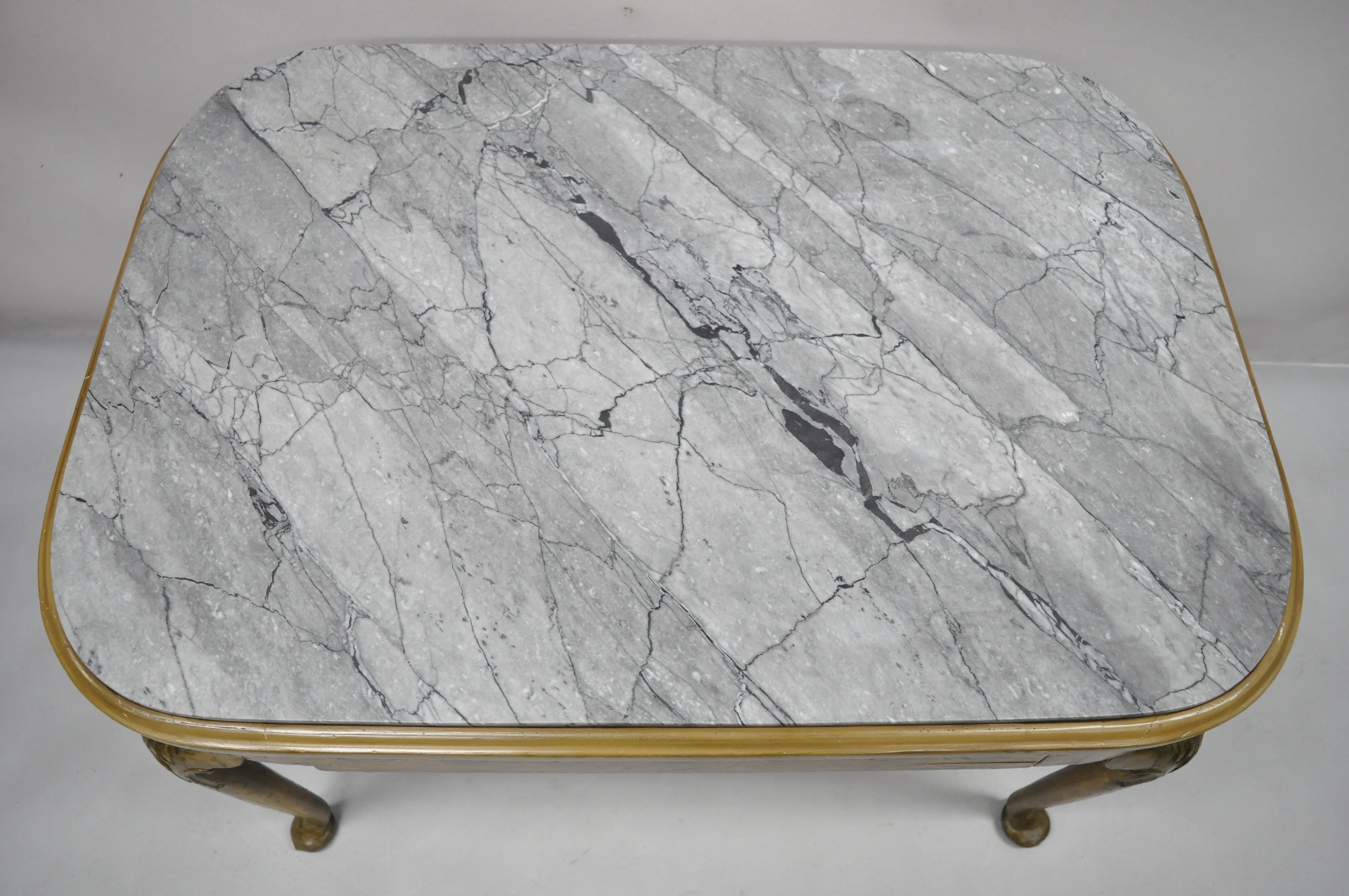 Antique French Adams Style Hand Painted Queen Anne One Drawer Center ...