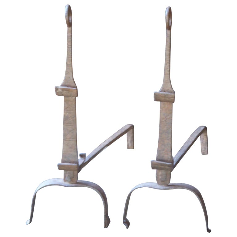 Antique French Fire Dogs or Firedogs, 18th Century For Sale at 1stDibs