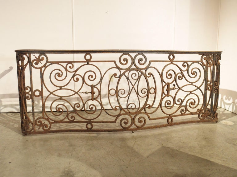 Antique French Arbalete Shaped Wrought Iron Balcony Railing, 19th ...