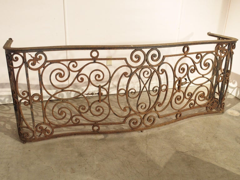 Antique French Arbalete Shaped Wrought Iron Balcony Railing, 19th ...