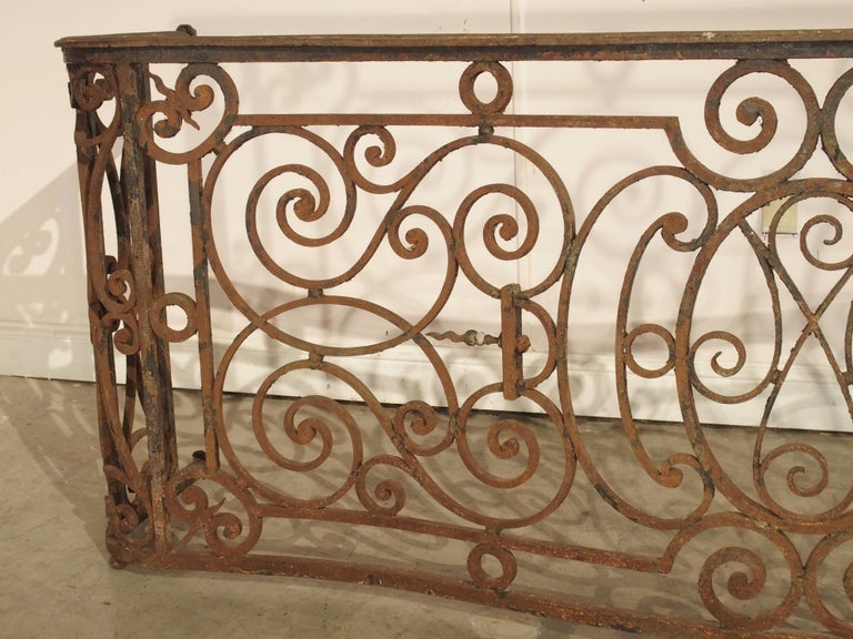 Antique French Arbalete Shaped Wrought Iron Balcony Railing, 19th ...