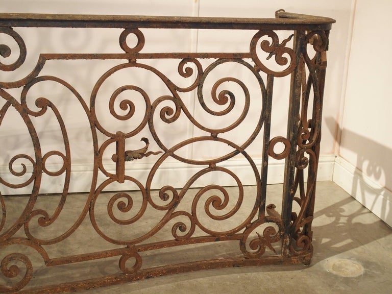 Antique French Arbalete Shaped Wrought Iron Balcony Railing, 19th ...