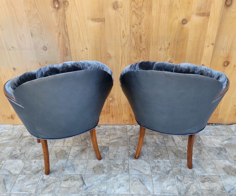 Antique French Art Deco Asymmetrical Shell-Back Chairs Newly ...
