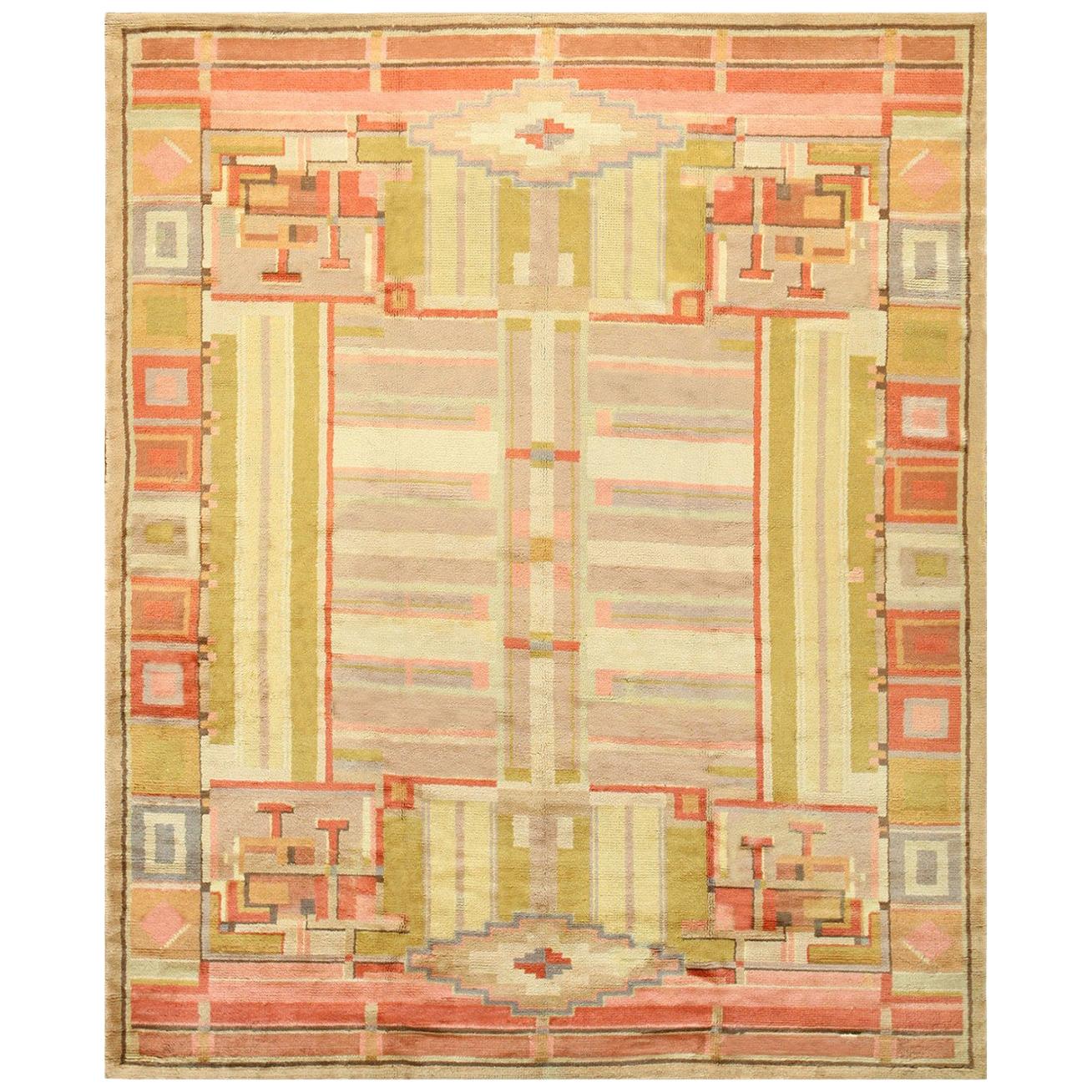 Antique French Art Deco Carpet. Size: 7 ft 9 in x 10 ft (2.36 m x 3.05 ...