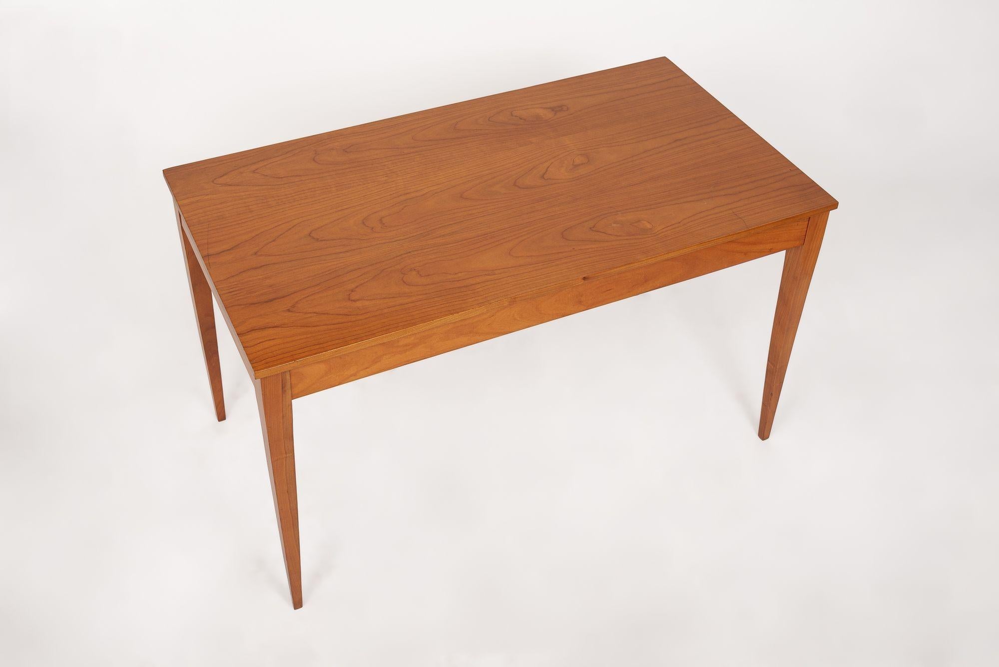 Antique French Art Deco Cherry Wood Writing Desk Table by Quinet For ...