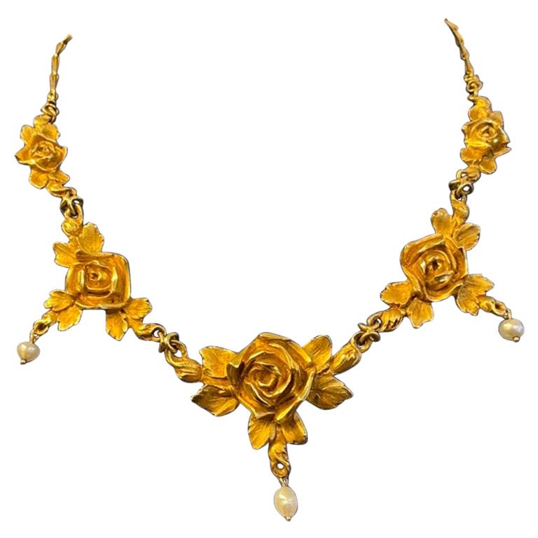 French Gold Necklace For Sale at 1stDibs