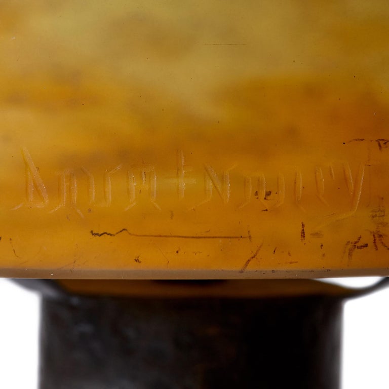 Antique French Art Nouveau Period Glass Lamp by Daum Studio For Sale at ...