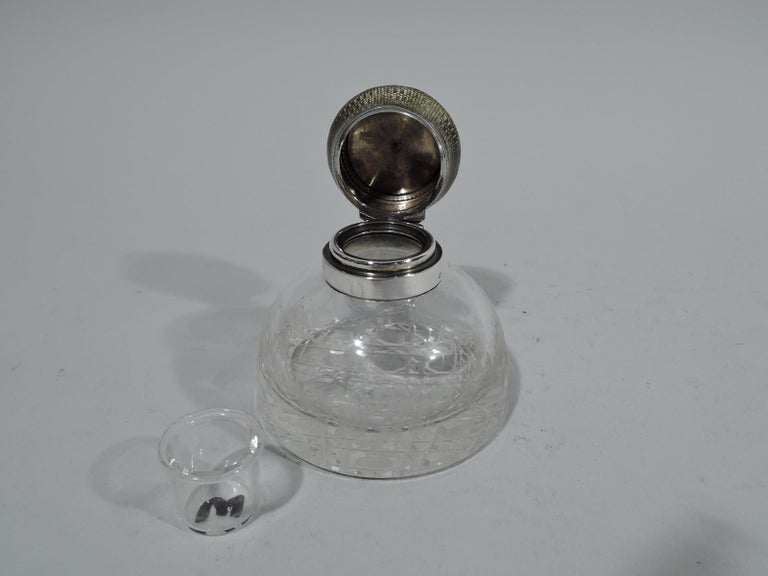 Antique French Art Nouveau Silver and Enamel Inkwell For Sale at 1stDibs