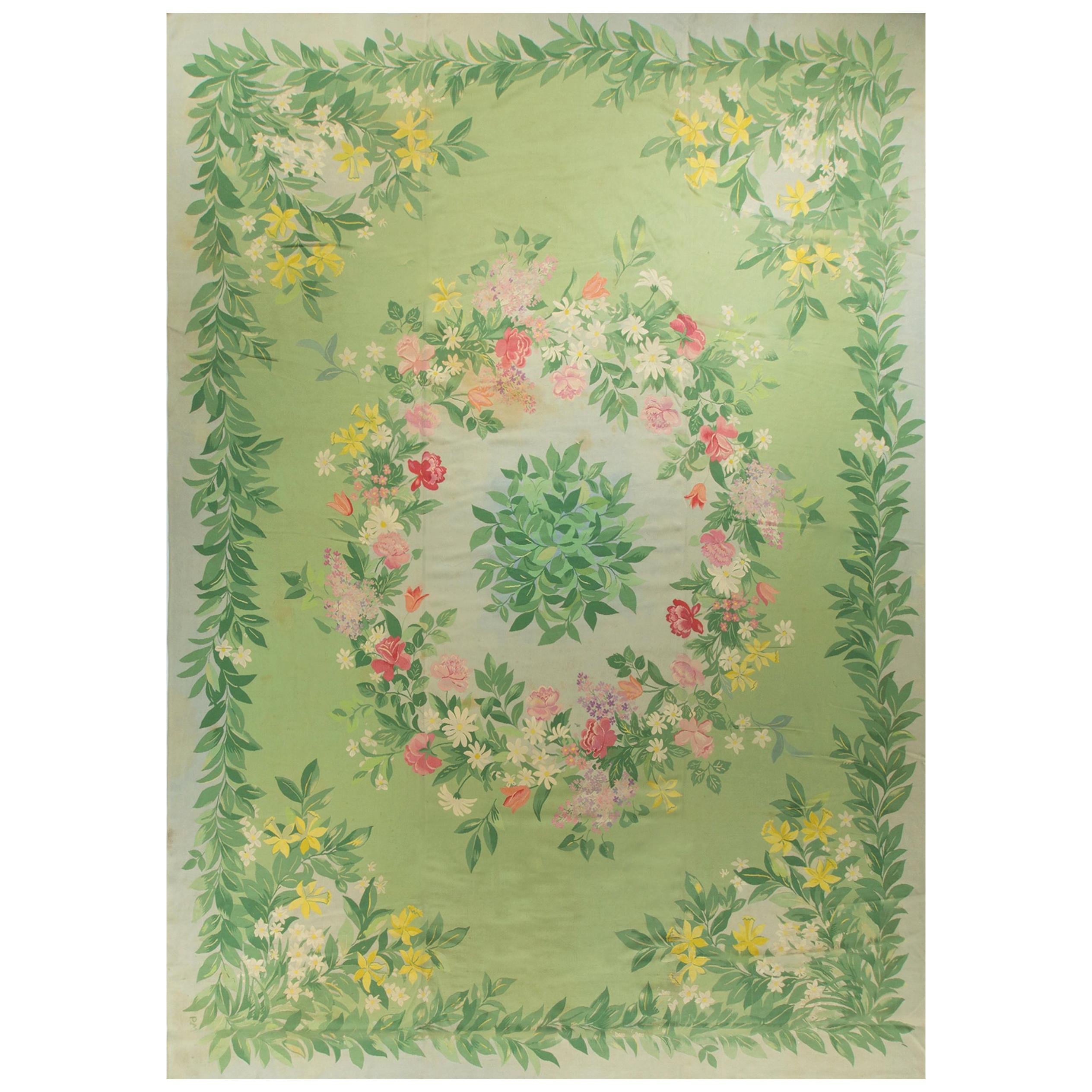 Oversize Antique French Aubusson Rug Carpet, circa 1890 21' x 32' For ...