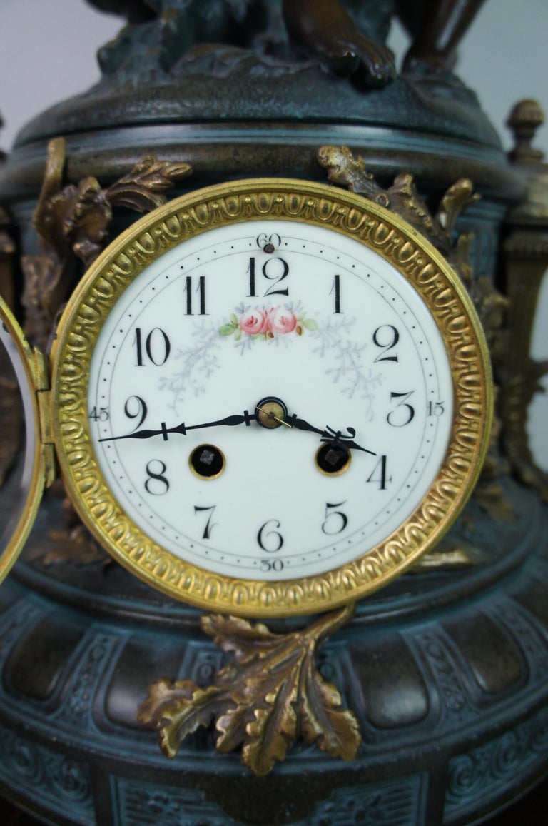 Antique French Auguste Moreau Gilt Bronze Mantel Garniture Clock ...