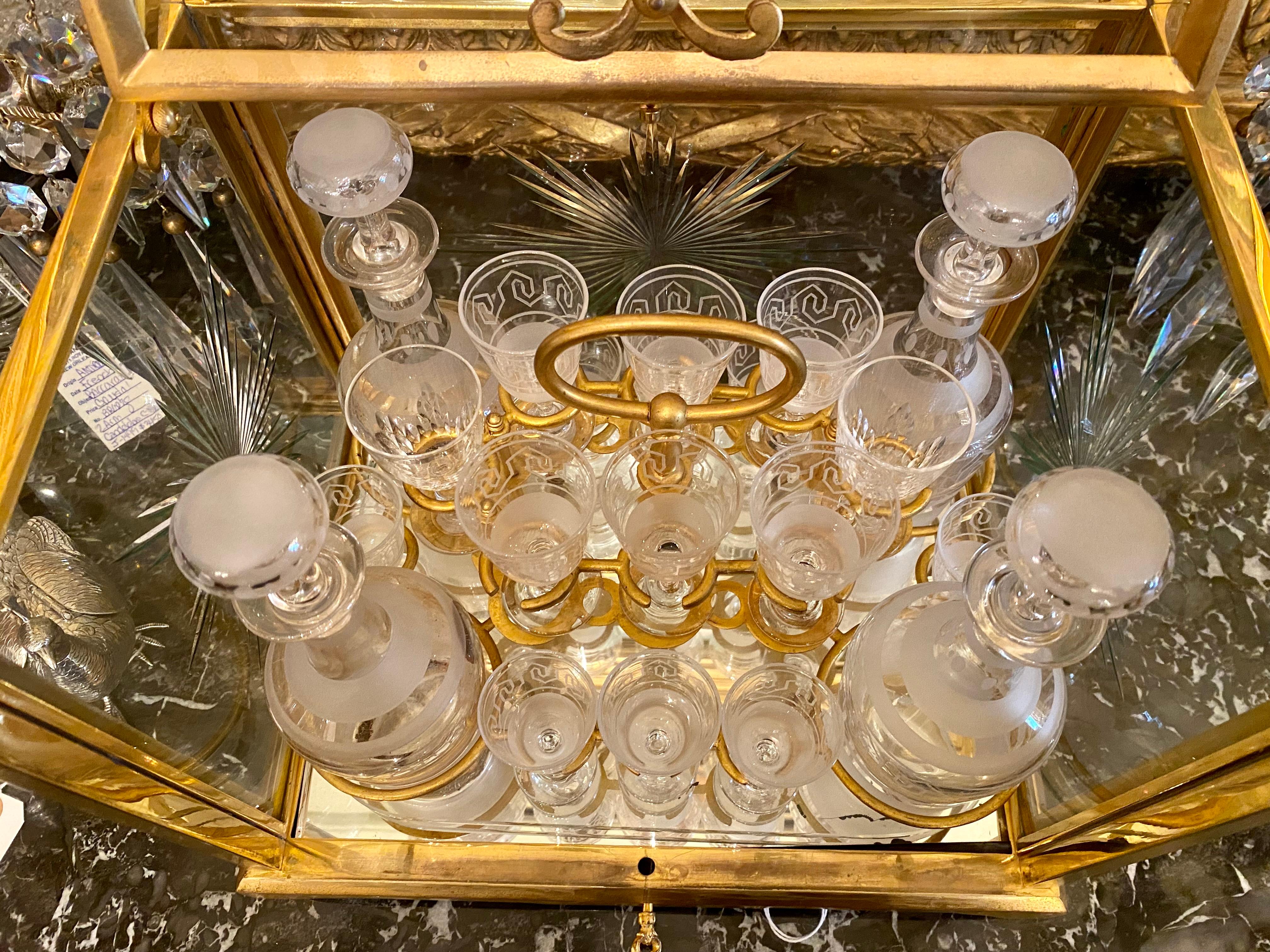 Antique French Baccarat Crystal and Bronze D' Ore Cave À Liqueur, circa ...