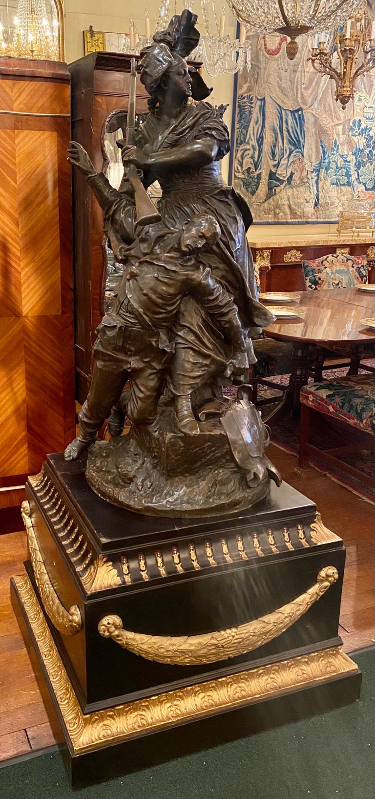 Antique French Barbedienne Bronze Sculpture "Quand Même" by Antonin ...