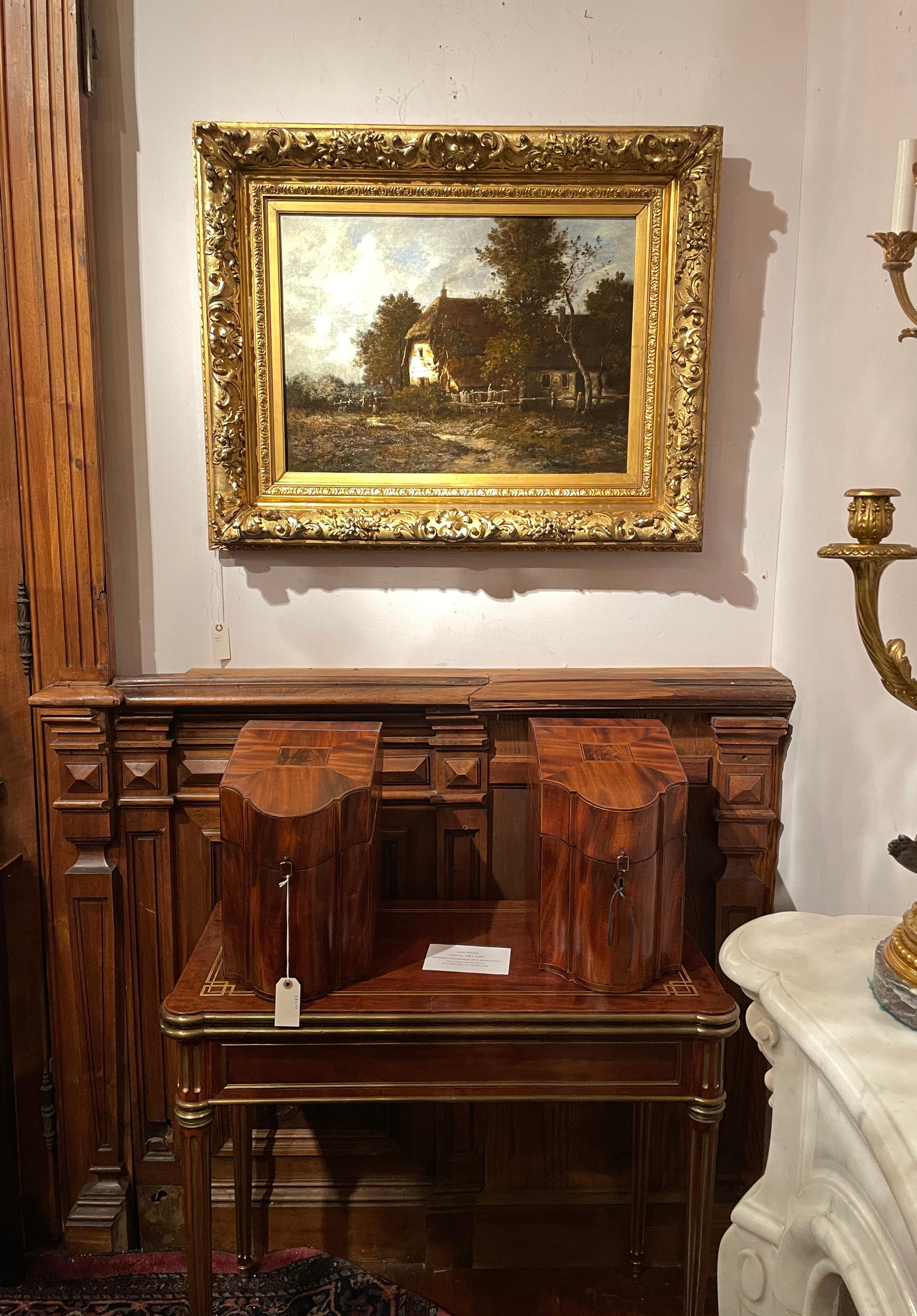 Antique French Barbizon School Oil on Canvas Landscape Painting by Leon ...