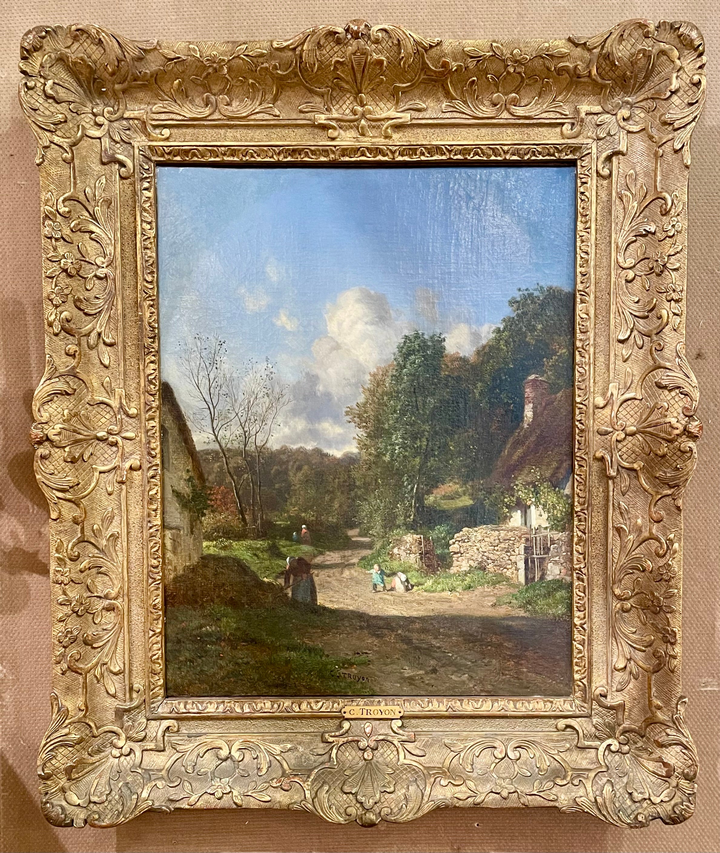 Antique French Barbizon School Oil on Canvas Painting by Constant ...