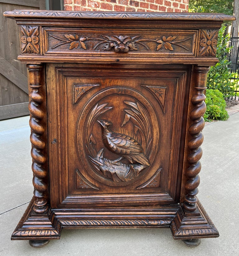 Antique French Barley Twist Jam Cabinet Cupboard Liquor Cabinet Bar Oak ...
