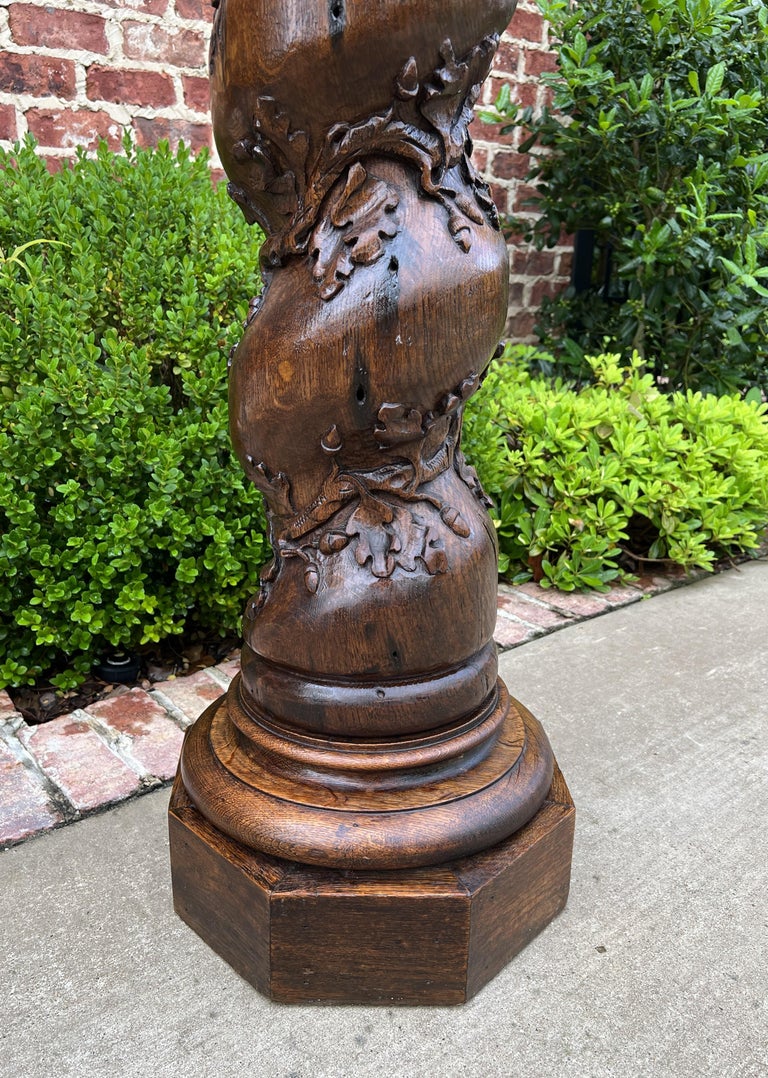 Antique French Barley Twist Pedestal Plant Stand Newell Post Grapevine ...