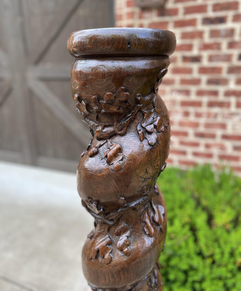 Antique French Barley Twist Pedestal Plant Stand Newell Post Grapevine ...