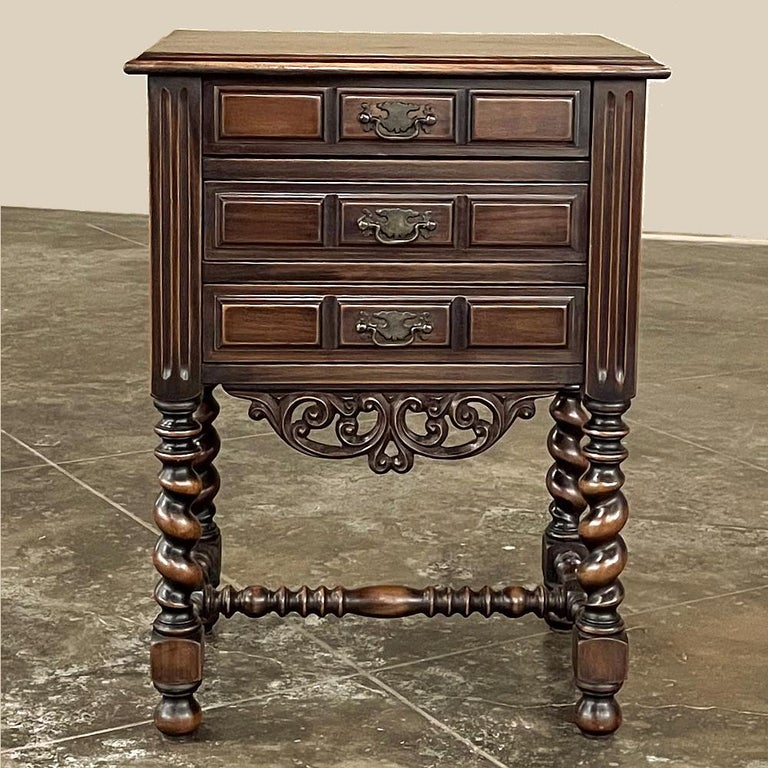 Antique French Barley Twist Petite Commode ~ Nightstand For Sale at 1stDibs