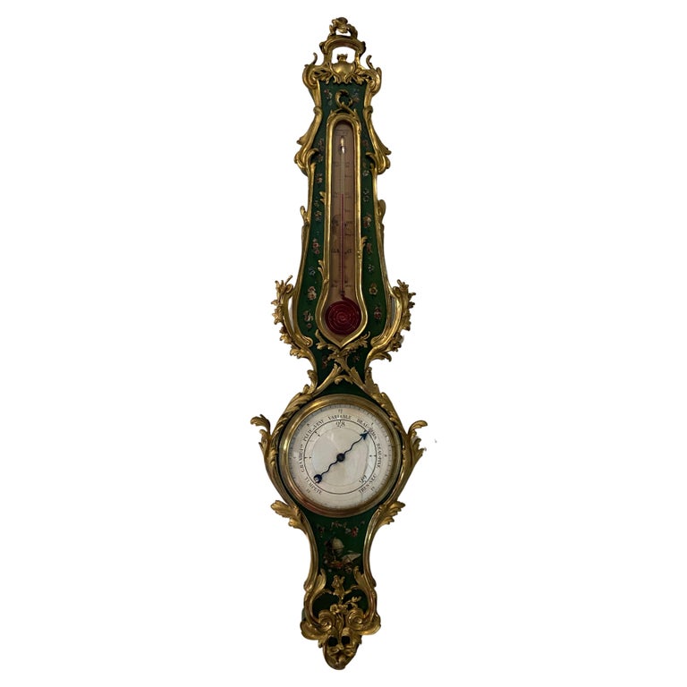 Antique French Barometer with Original Mercury Mechanism, 19th Century ...