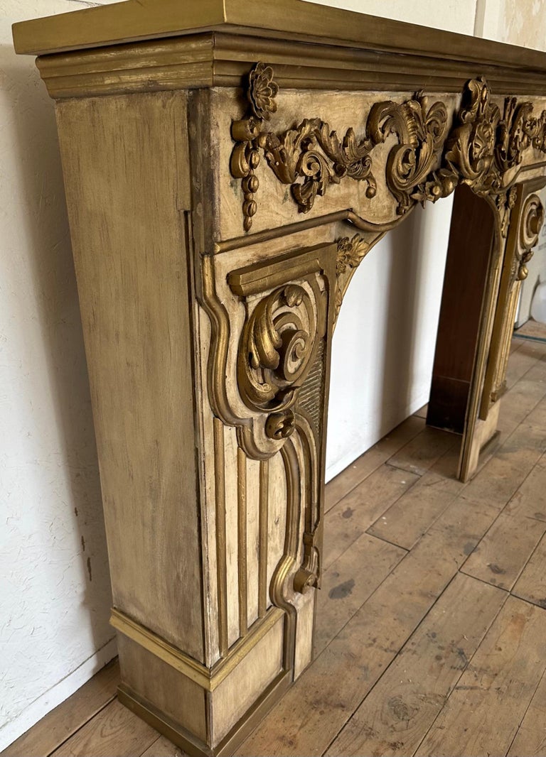 Antique French Baroque Fireplace Mantel For Sale at 1stDibs