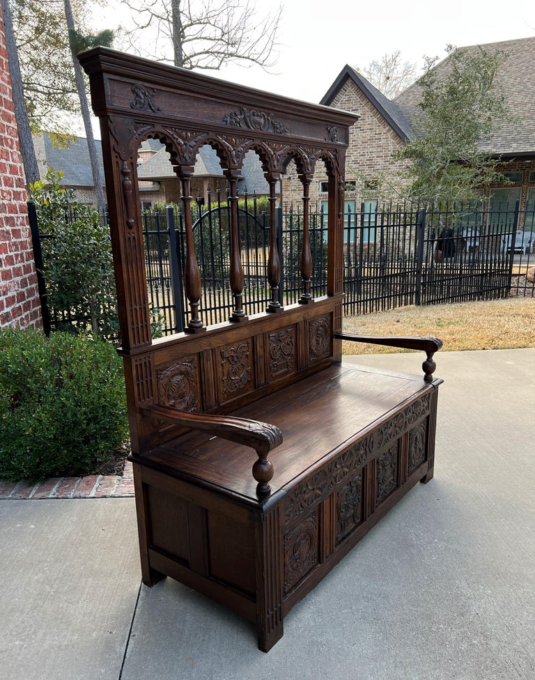 Antique French Bench Chair Settee Hall Bench Banquette Renaissance ...