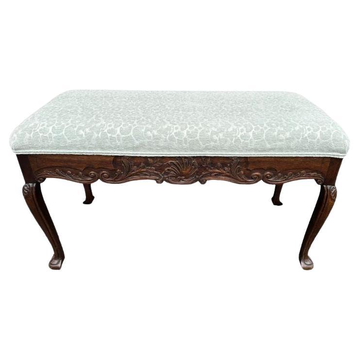 French Provincial Antiqued Cream Gold Bench at 1stDibs