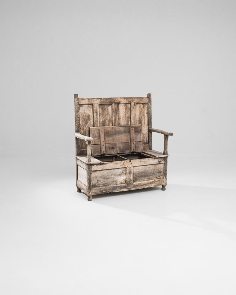 Antique French Bench with Storage For Sale at 1stDibs