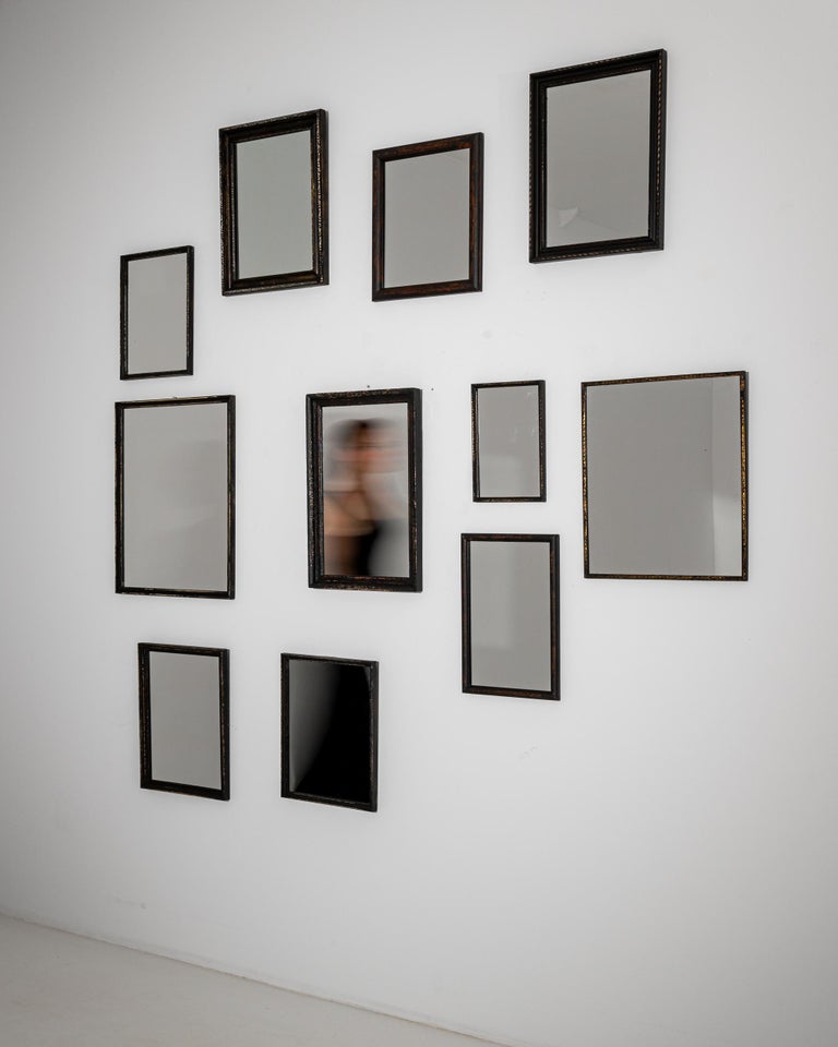 Antique French Black Patinated Mirrors, Set of Eleven For Sale at 1stDibs
