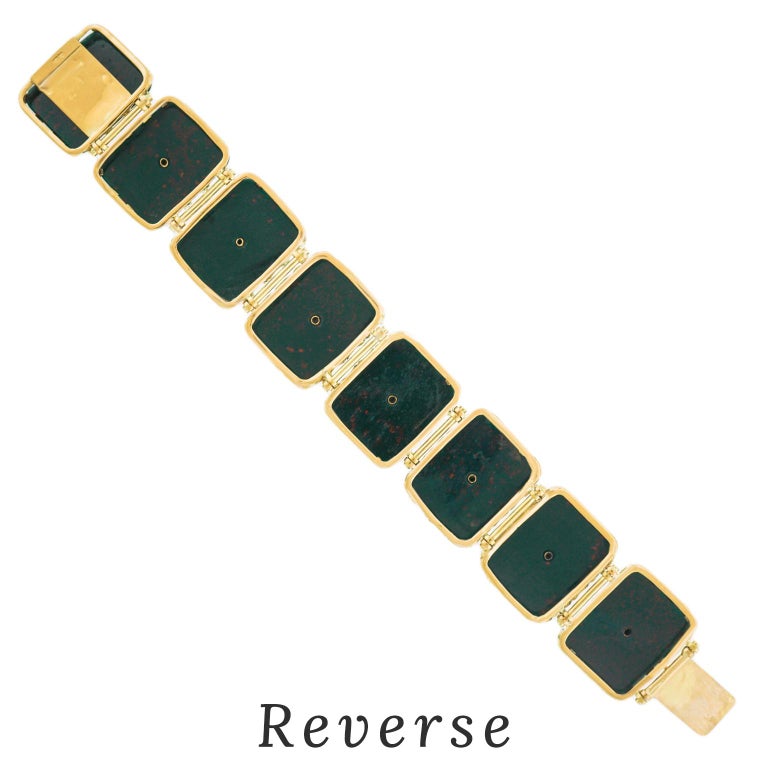 Antique French Bloodstone and Ruby-Set Gold Bracelet For Sale at ...