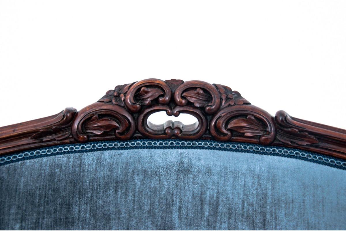 Antique French Blue Sofa in Louis XV Style Restored For Sale at 1stDibs