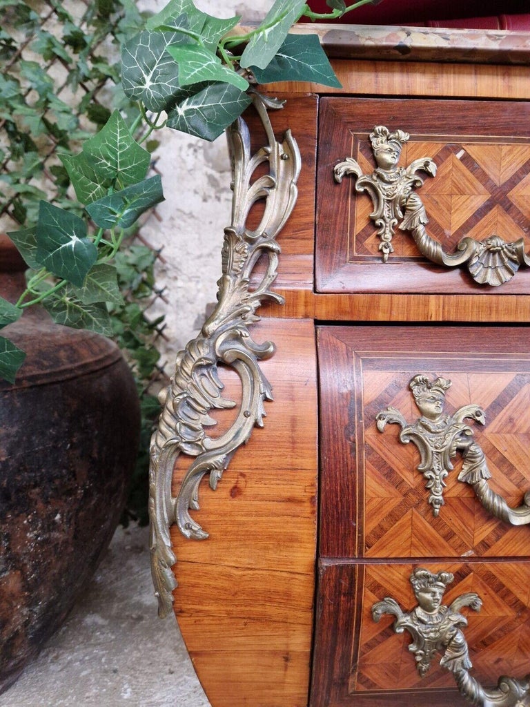 Antique French Bombe Chest of Drawers Louis XV Style For Sale at 1stDibs