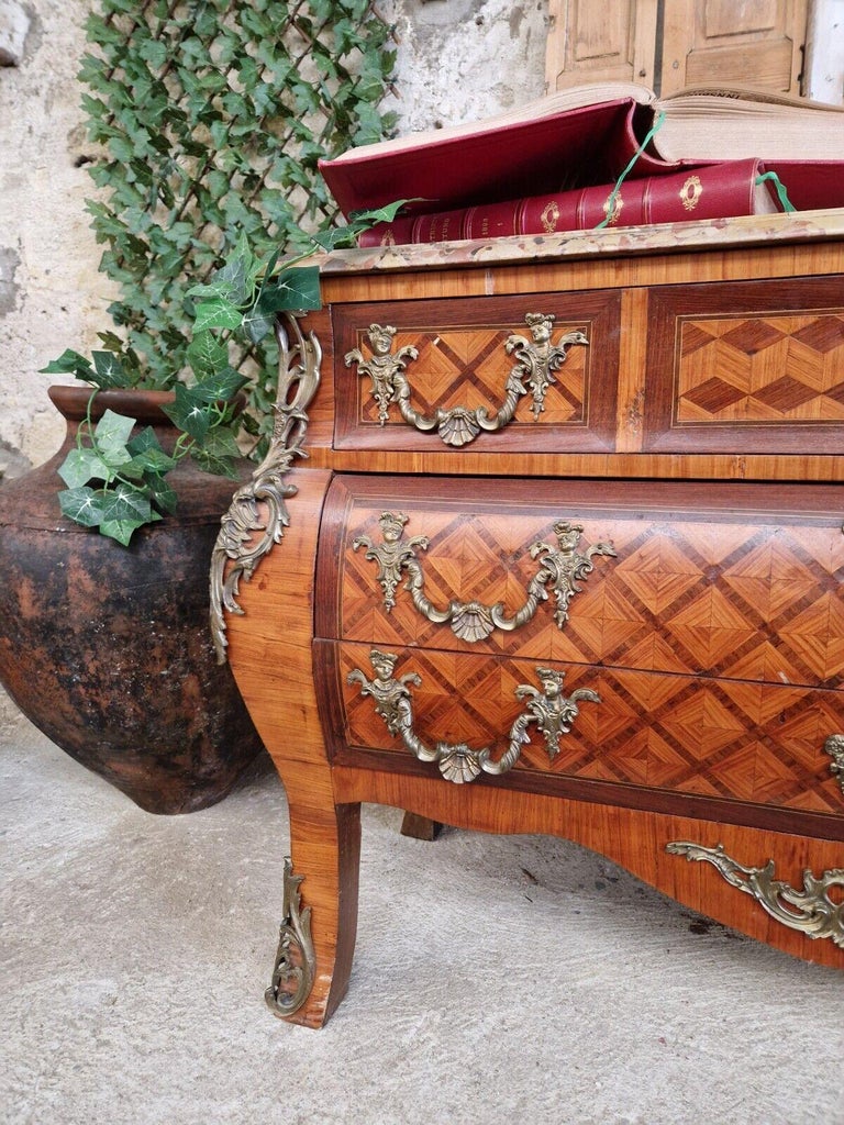 Antique French Bombe Chest of Drawers Louis XV Style For Sale at 1stDibs