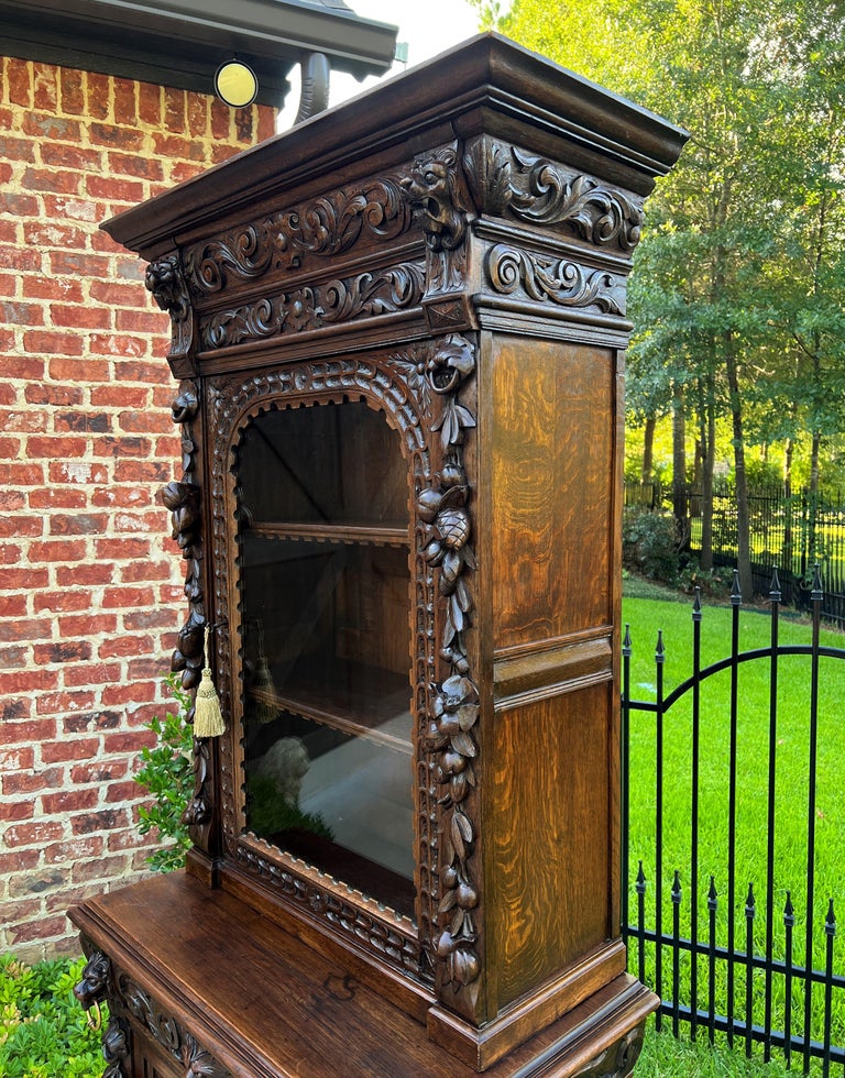 Antique French Bookcase Hunt Cabinet Display Buffet Black Forest 19th C ...