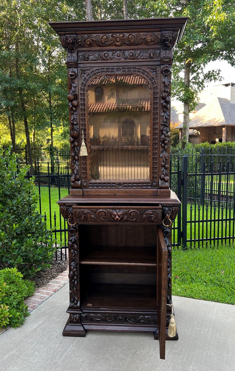 Antique French Bookcase Hunt Cabinet Display Buffet Black Forest 19th C ...