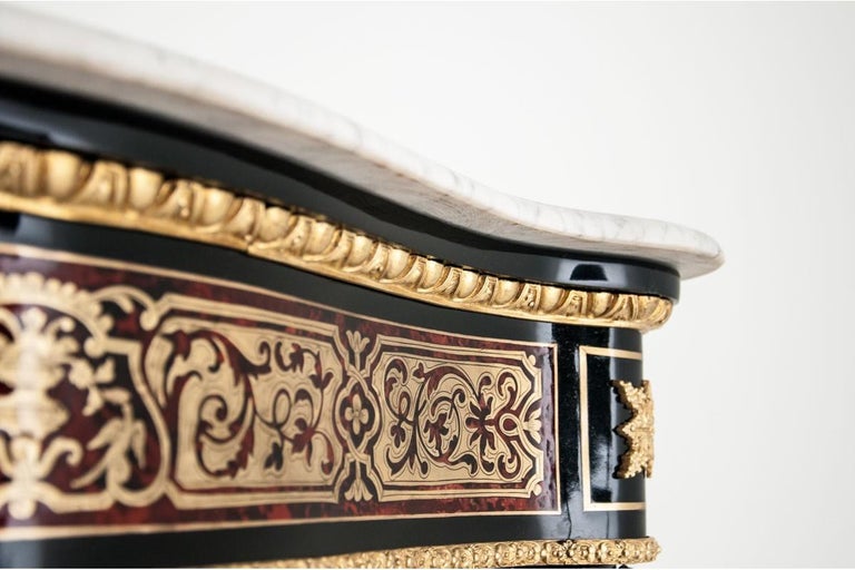 Antique French Boulle Napoleon III Inlaid Cabinet at 1stDibs