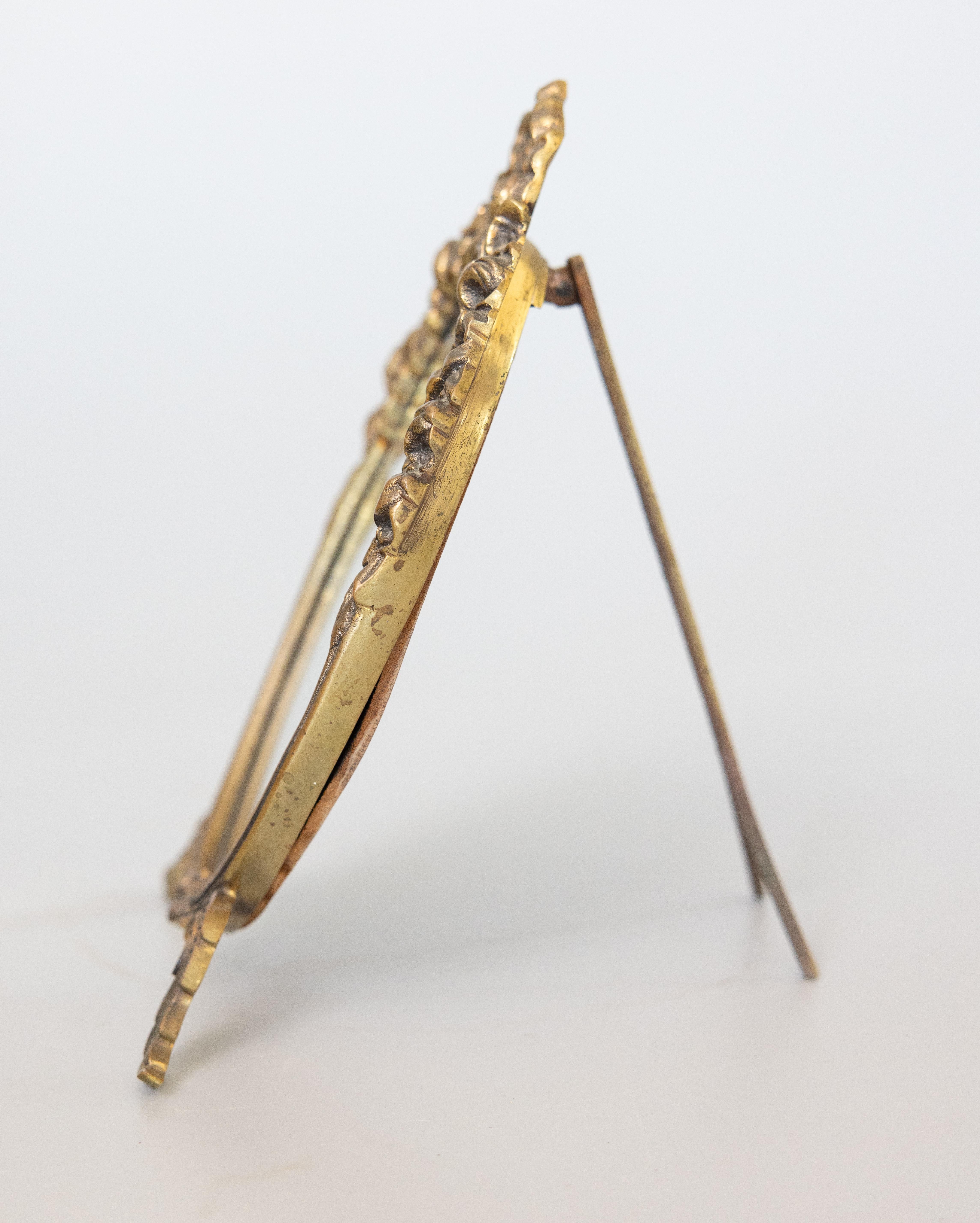 Antique French Brass Bow and Roses Vanity Dresser Mirror For Sale at ...