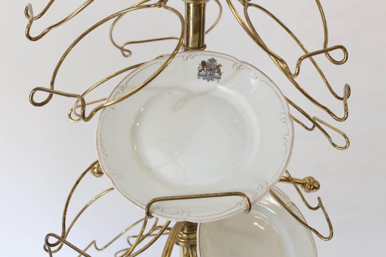 Antique French Brass Revolving Plate Stand For Sale at 1stDibs ...