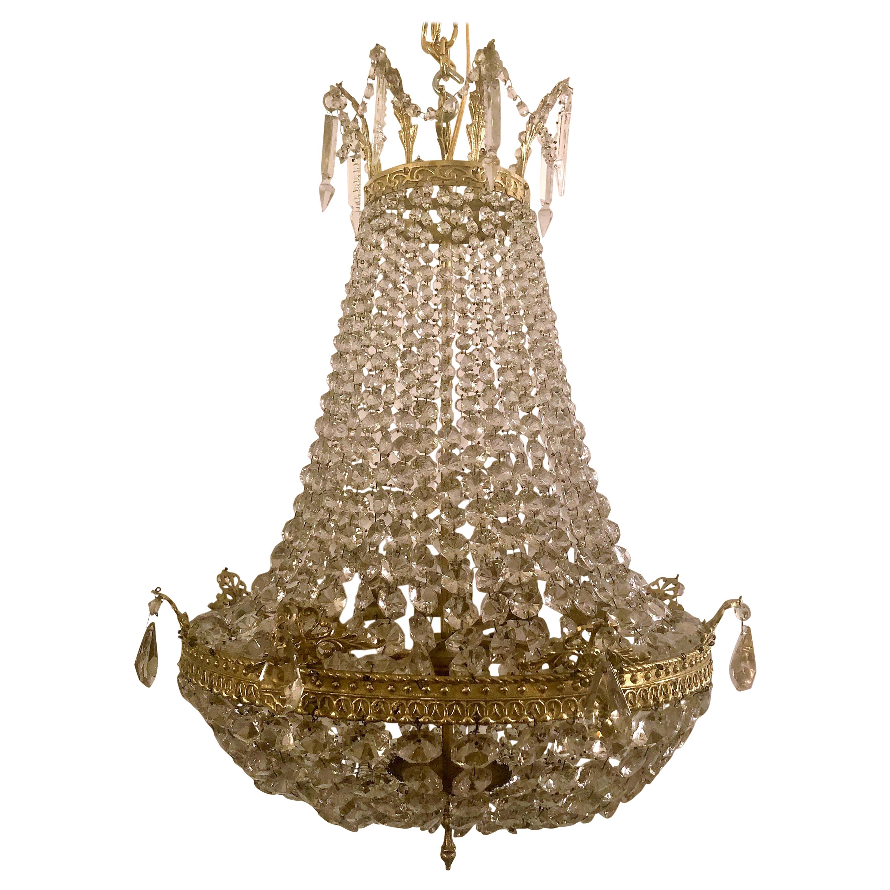 Antique Bronze and Crystal Chandelier at 1stdibs