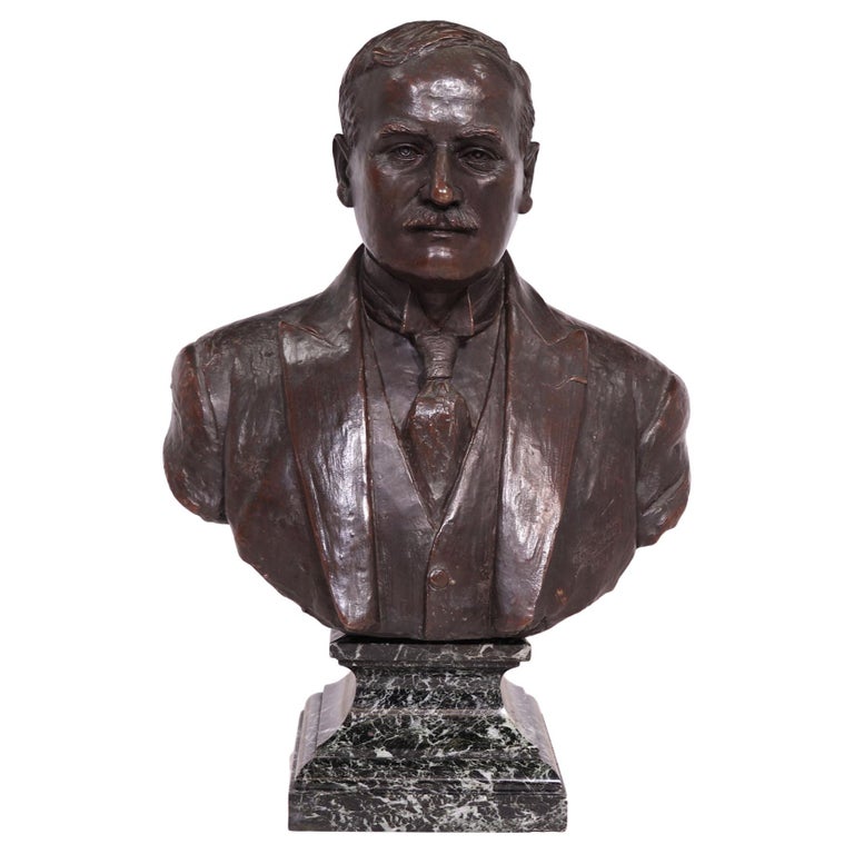 Antique French Bronze Bust Of G, Gars born 1878 For Sale at 1stDibs