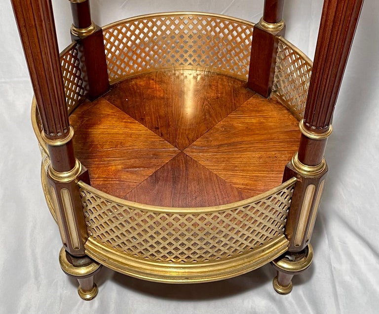 Antique French Bronze D' Ore Mounted Mahogany Table with Marble Top ...