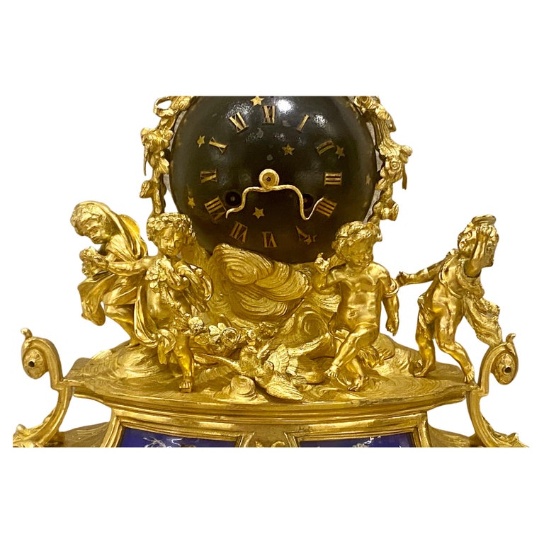 Antique French Bronze Dore 3 Piece Clock Set Cherubs Putti After ...