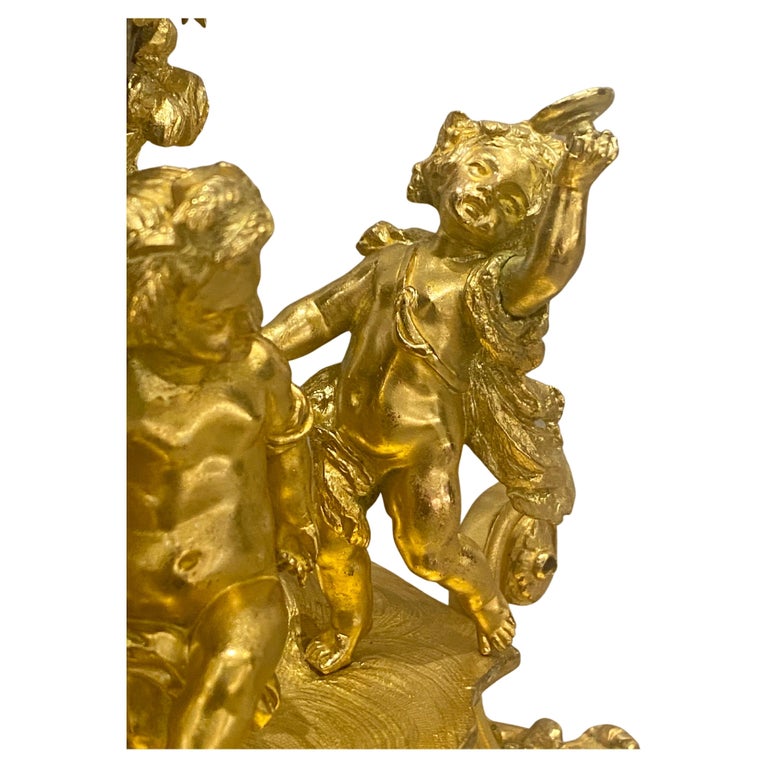 Antique French Bronze Dore 3 Piece Clock Set Cherubs Putti After ...