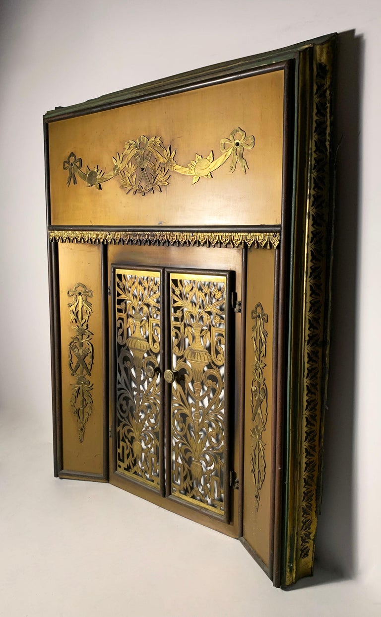 Antique French Bronze Fire Place Screen Insert Surround Fireplace at ...