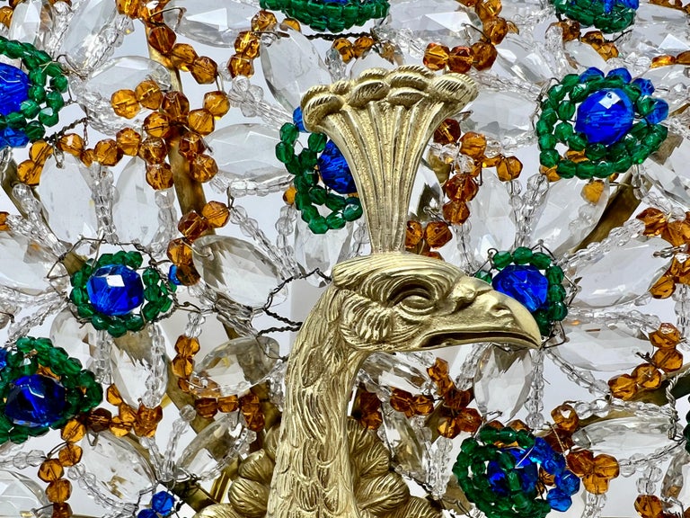 Antique French Bronze Peacock Lamp, circa 1890 For Sale at 1stDibs
